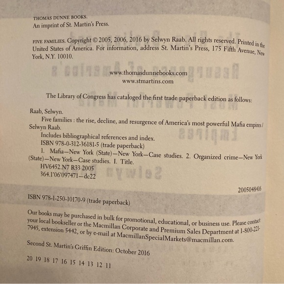 Other | Five Families The Rise Decline And Resurgence Of Americas Most ...